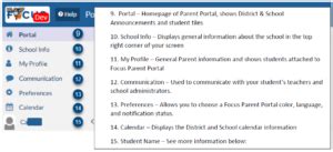 Parent Portal Navigation