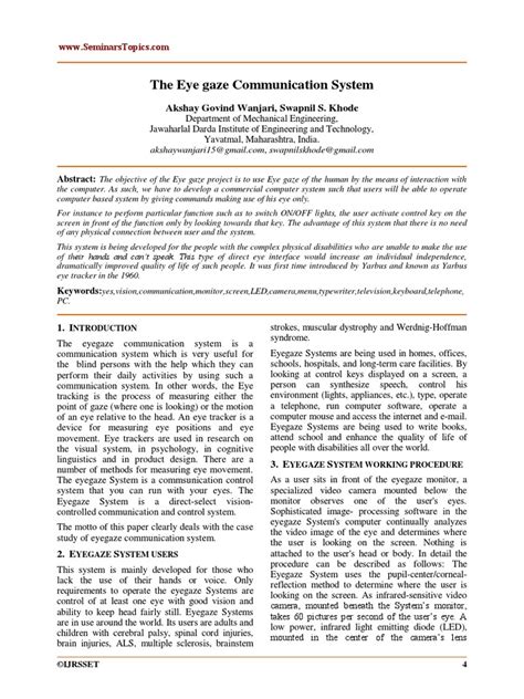 Eye Gaze Communication System 479 Awl5opo Pdf Computer Keyboard Computing