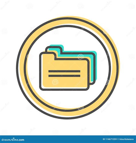 Data Sorting Icon With Document Folder Sign Stock Illustration
