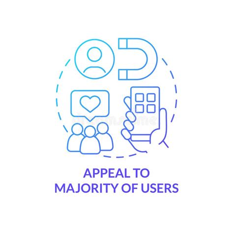 Appeal To Majority Of Users Blue Gradient Concept Icon Stock Vector Illustration Of Mobile
