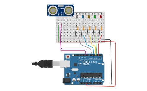 Circuit Design Hc Sr04 Ultrasonic Distance Sensor Tinkercad