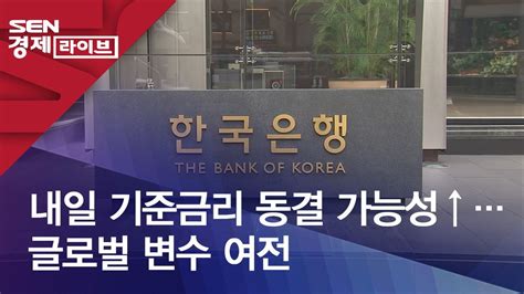 내일 기준금리 동결 가능성↑글로벌 변수 여전 Youtube