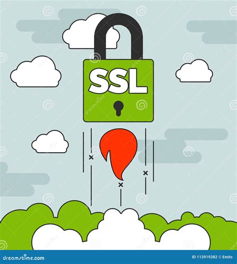 Launching Ssl Secure Website Concepts With Stock Illustration