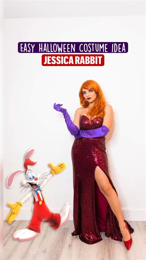 Jessica Rabbit Halloween Costume Idea Sequin Dress Purple Gloves
