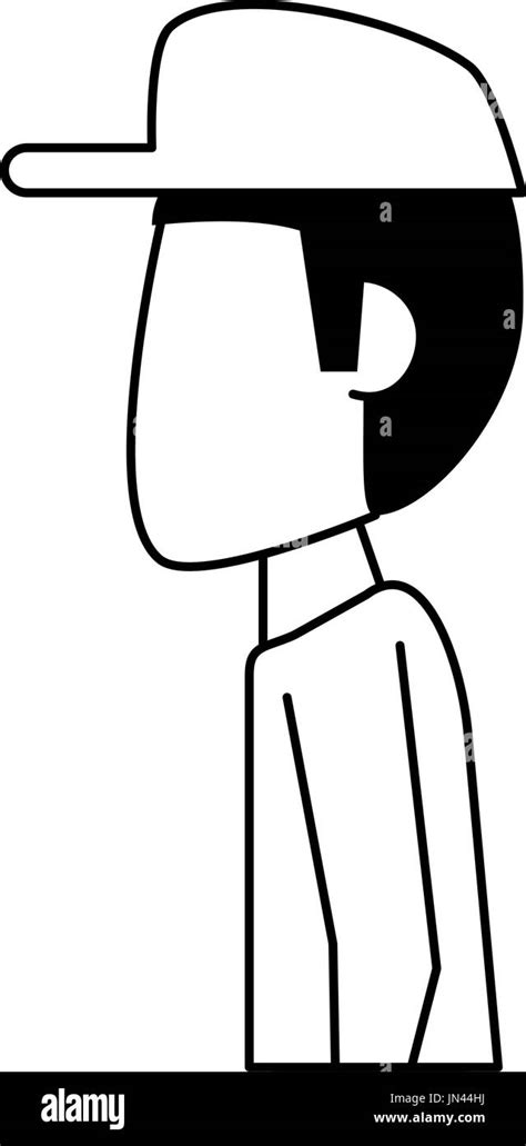 Boy Profile Baseball Hat Stock Vector Images Alamy