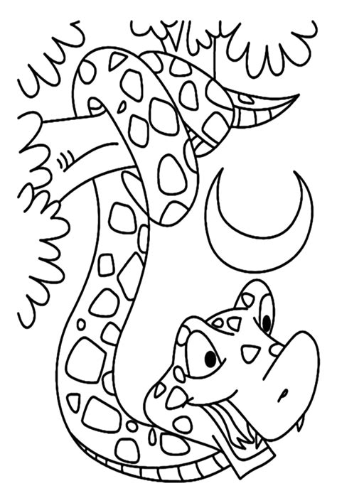 Cartoon Python To Color Free Printable Coloring Pages