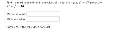 Solved Q Advancedmath Find The Maximum And Minimum Values Chegg