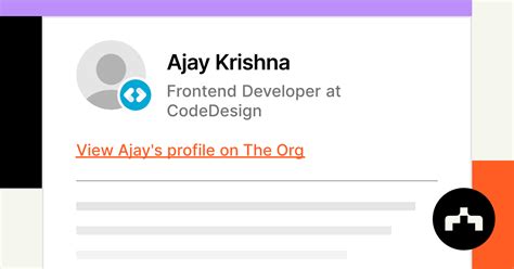 Ajay Krishna Frontend Developer At Codedesign The Org