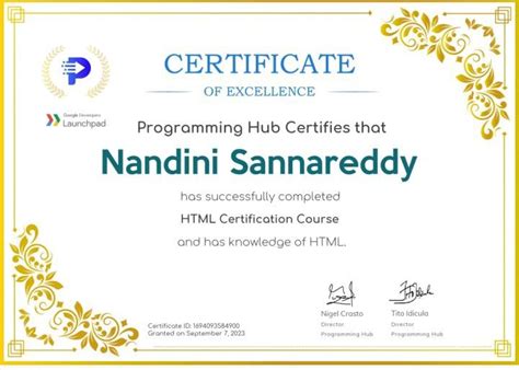 Nandini Sannareddy On Linkedin Html Programming Webdevelopment Certification Learningjourney