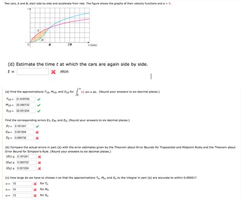 Solved Two Cars A And B Start Side By Side And Accelerate