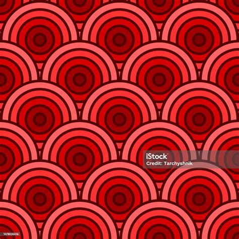 다채로운 중국과 일본의 원활한 패턴입니다 전통적인 아시아 장식 동양 새해 장식 현대 빨간색 배경 파도와 기하학적 질감 벡터 그림 0명에 대한 스톡 벡터 아트 및 기타 이미지