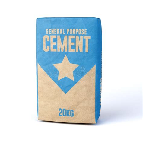 Generic Brand Cement Bag On White Background Stock Illustration
