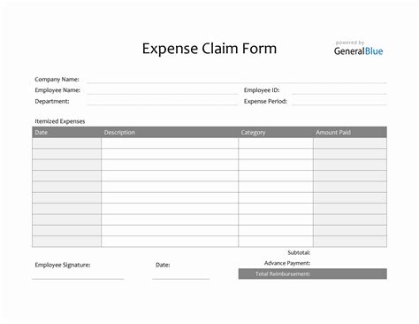 Free Word Reimbursement Templates