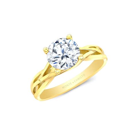 Twisted Classical Engagement Ring In Yellow Gold Monte Christo Trade