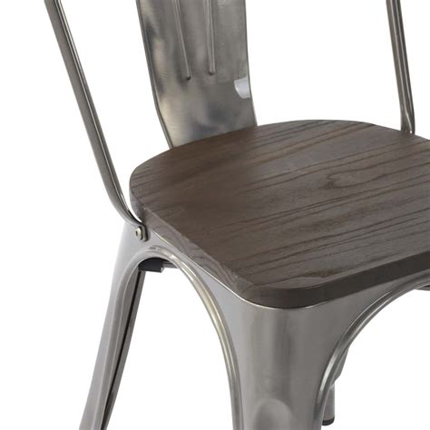 Juego De 2 Sillas Metal Tolix De Comedor 44x51x82 5cm Plateado The