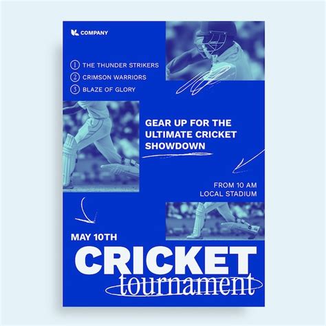 크리켓 포스터 템플릿 디자인 무료 벡터