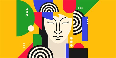 다양한 모양의 현대 기하학적 구성 추세 차트의 배경입니다 어린 소녀의 초상화 사람들에 대한 스톡 벡터 아트 및 기타 이미지 사람들 다중 색상 추상적인 Istock