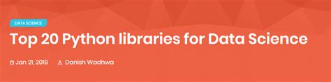 Ai Viet Nam ️top 20 Python Libraries Cho Data Science Facebook