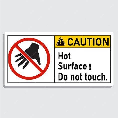 Premium Vector Caution Hot Surface Warning Sign Vector Illustration