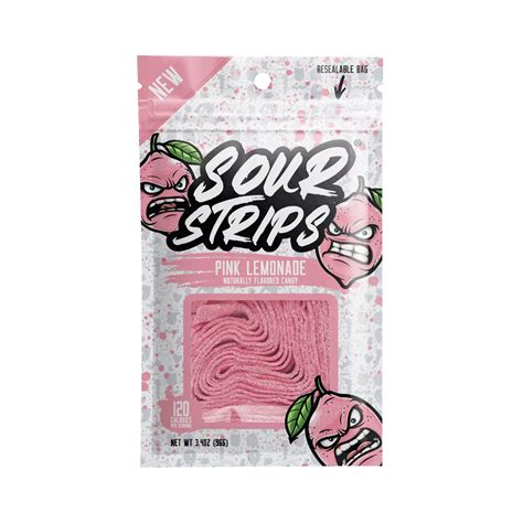 Sour Strips Pink Lemonade Candy 3 4oz