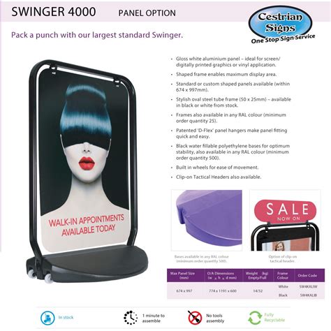 Swinger 4000 Swinging Panel Sign Cestrian Signs