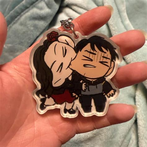 Custom Love Bite Chibi Couple Commission Keychain Sticker Cute Ych Your Character Here Dnd