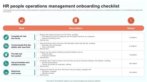 Hr People Operations Management Onboarding Checklist Ppt Powerpoint