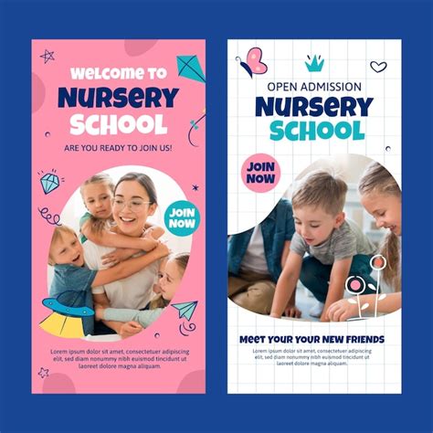 Free Vector Hand Drawn Nursery School Vertical Banner