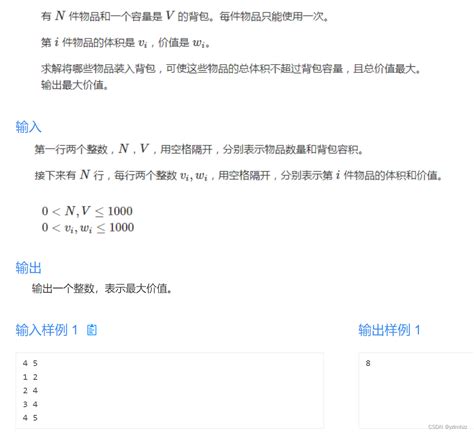 林克的01背包 Csdn博客