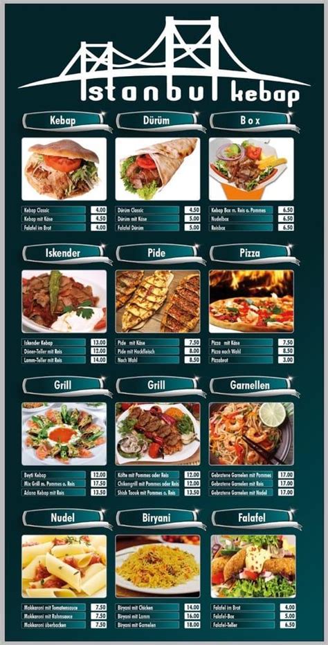 Menu At Istanbul Restaurant Zell Am See