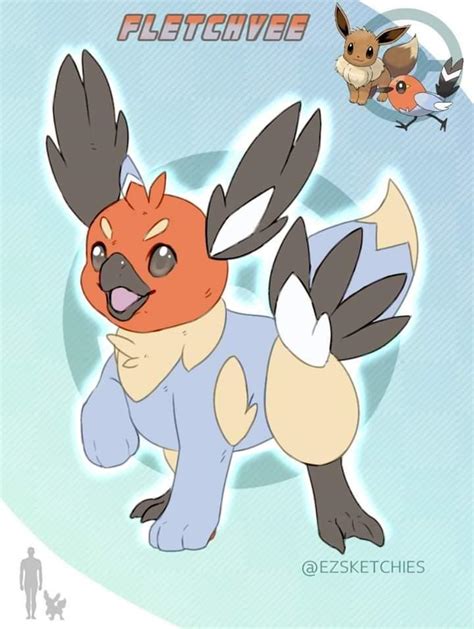 Fletchling X Eevee Fusion By Lockstockcreation On Deviantart