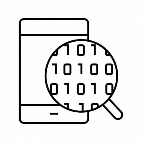 Binary Data Digital Magnifier Mobile Phone Scan Icon