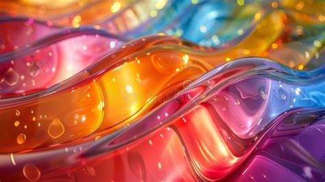 Abstract Colorful Liquid Waves Flowing And Overlapping Creating A Vibrant And Dynamic Visual
