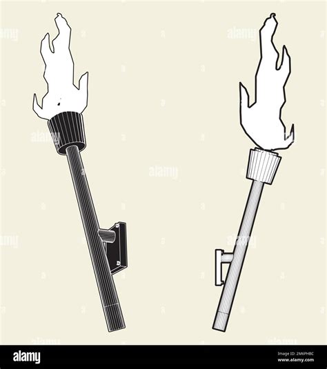 Medieval Wall Torch Vector Stock Vector Image And Art Alamy
