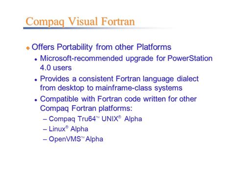 introducing compaq visual fortran introducing compaq visual fortran