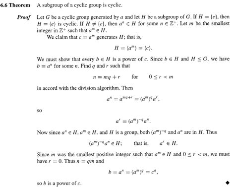 Solved 66 Theorem A Subgroup Of A Cyclic Group Is Cyclic