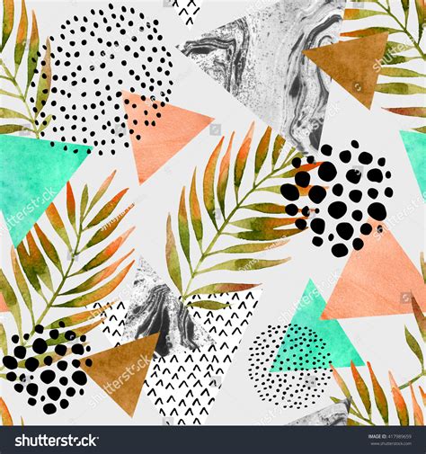 Abstract Summer Geometric Seamless Pattern Triangles Stock Illustration Shutterstock