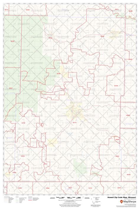 Howell Zip Code Map Missouri Howell County Zip Codes