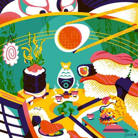 Illustration Japanesedesign Creativeprojects Foodart Adobeillustrator Serena Gianoli