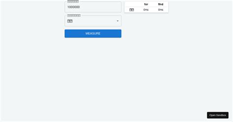 array find vs for codesandbox