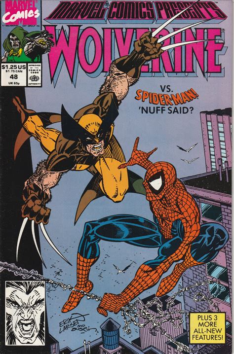 Marvel Comics Presents 48 1990 Wolverine Vs Spider Man Back