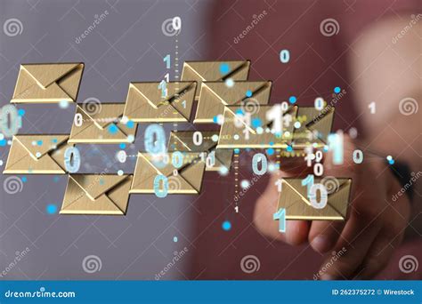 3d Rendering Of A Man Pointing At A Human Brain Anatomical Model Stock Image