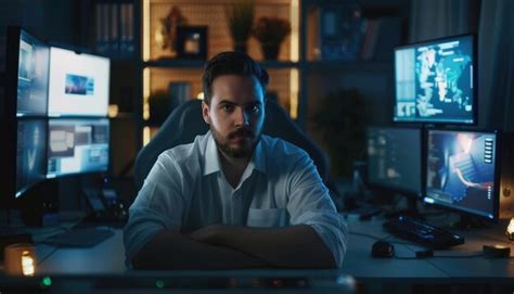 Working As A Focused Software Developer With Multiple Monitors In A