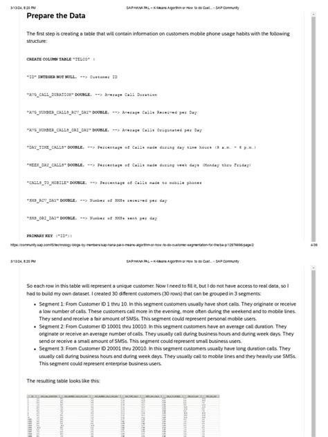 sap hana pal k means algorithm or how to do cust sap community 9