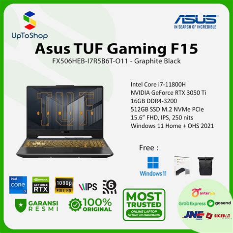 Jual Asus Tuf F Fx Heb I R B T O Core I H Gb Gb Rtx Ti Shopee Indonesia