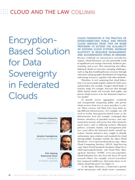 Encryption Based Solution For Data Sovereignty In Federated Clouds