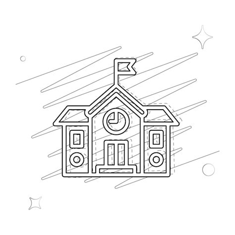 Premium Vector Vector Illustrated Outlined Icon For School With
