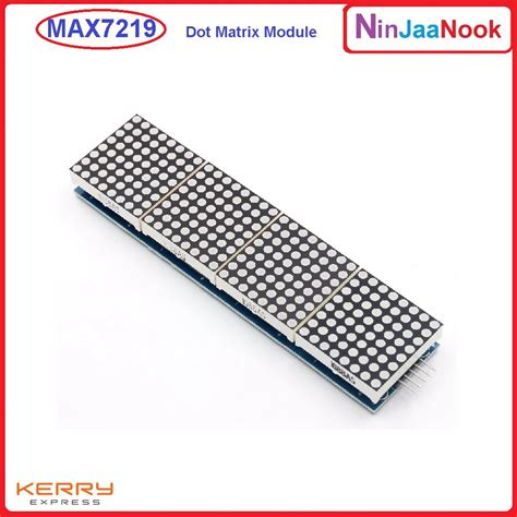 จอแสดงผลพร้อมสาย Max7219 Dot Matrix Module Microcontroller 4 In One Display With 5p Line For