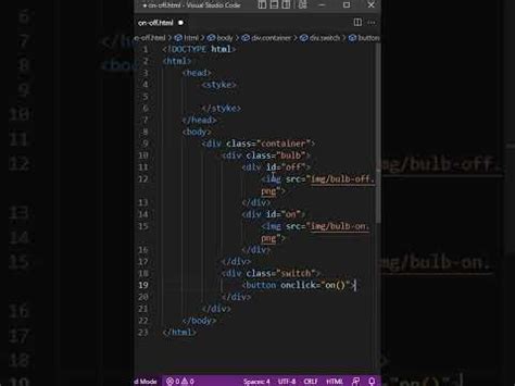 Bulb ON OFF HTML CSS And JavaScript YouTube