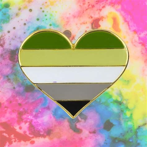 Aromantic Pride Heart Enamel Pin Queer In The World The Shop